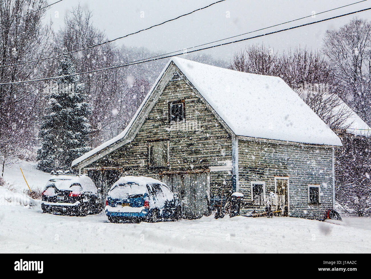 Snowy day in northern New Hampshire, USA Stock Photo - Alamy