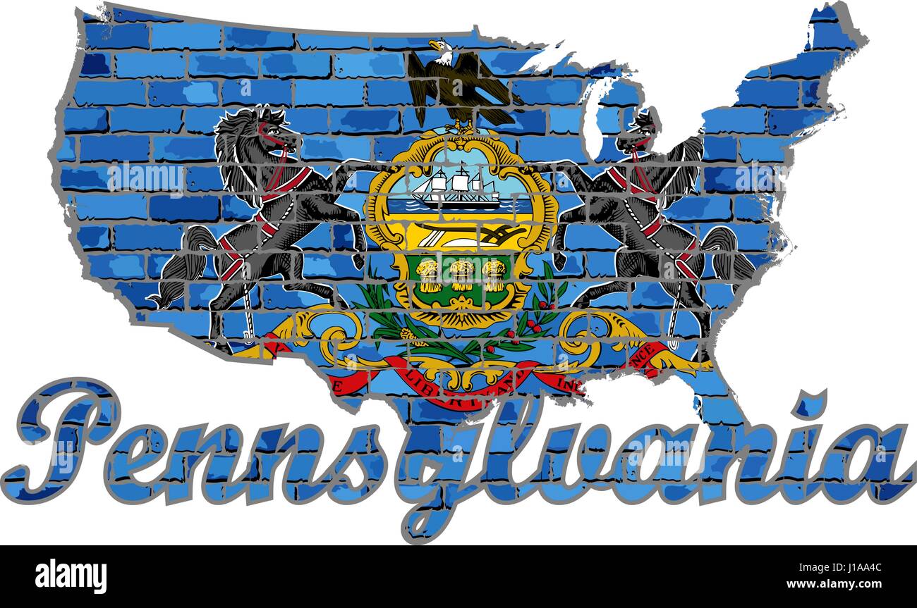Vector map of pennsylvania hi-res stock photography and images - Alamy