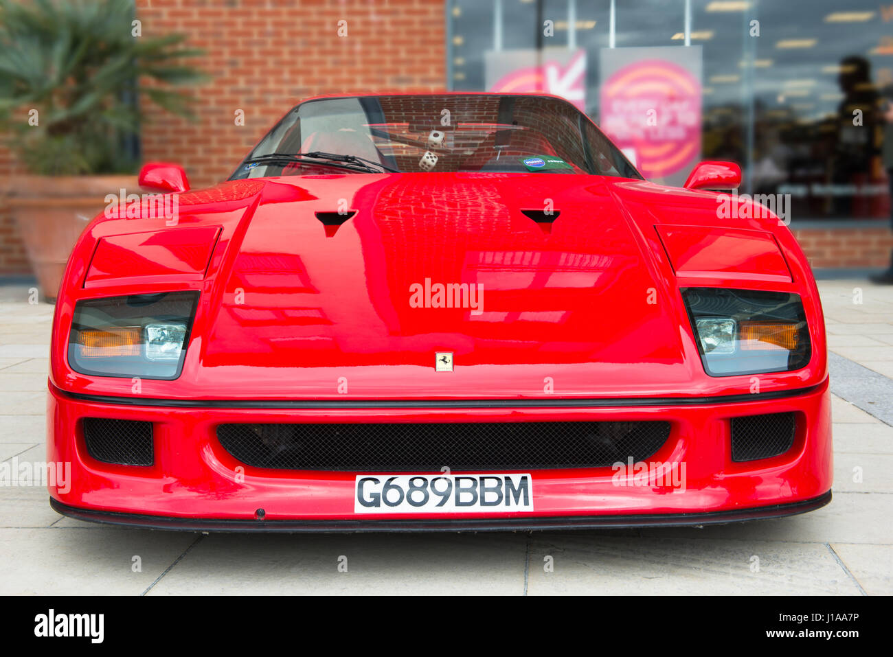 Frontal view of the iconic Ferrari F40 supercar which was introduced in ...