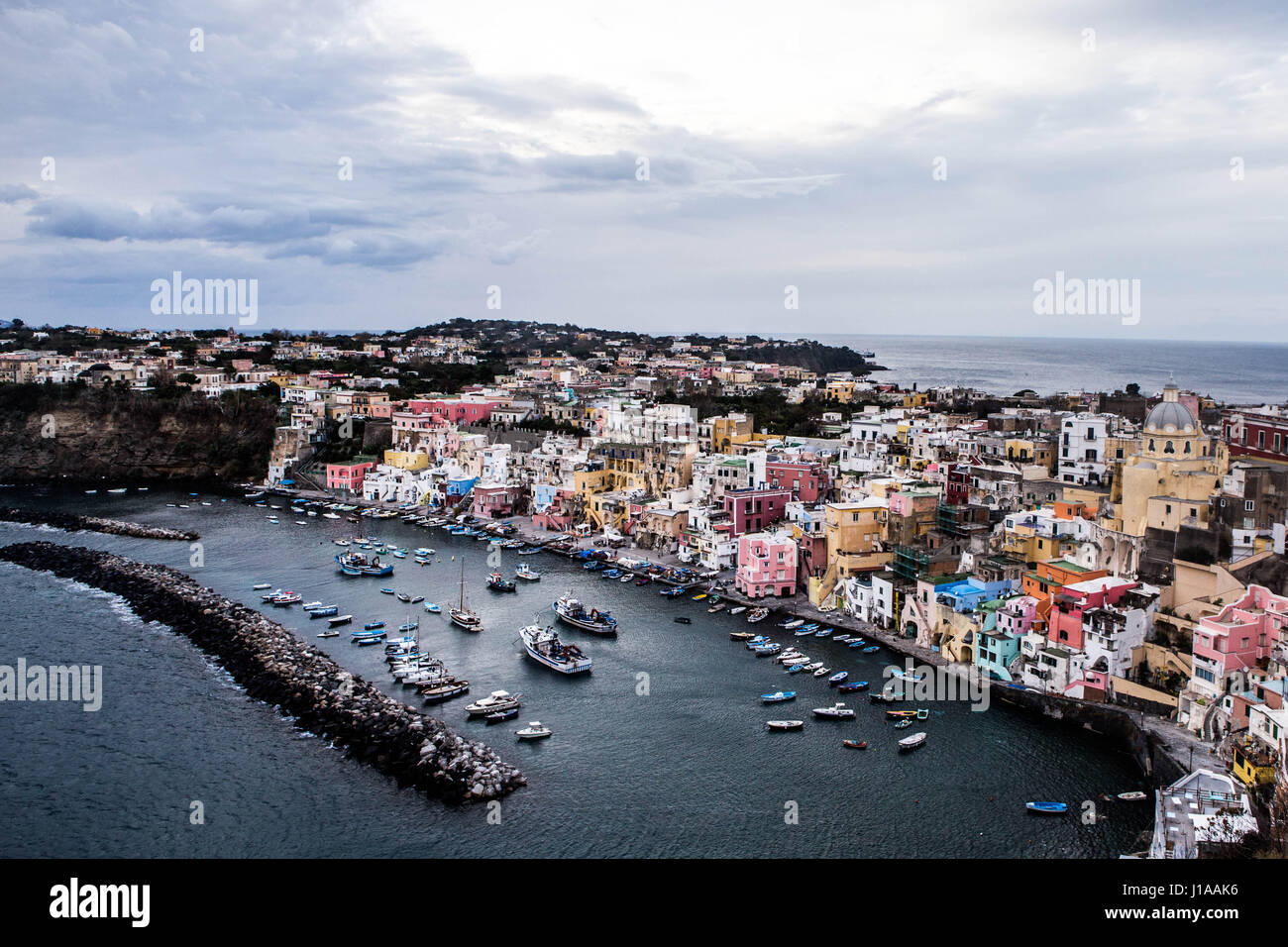 Colorful houses fishing harbour procida hi-res stock photography and ...