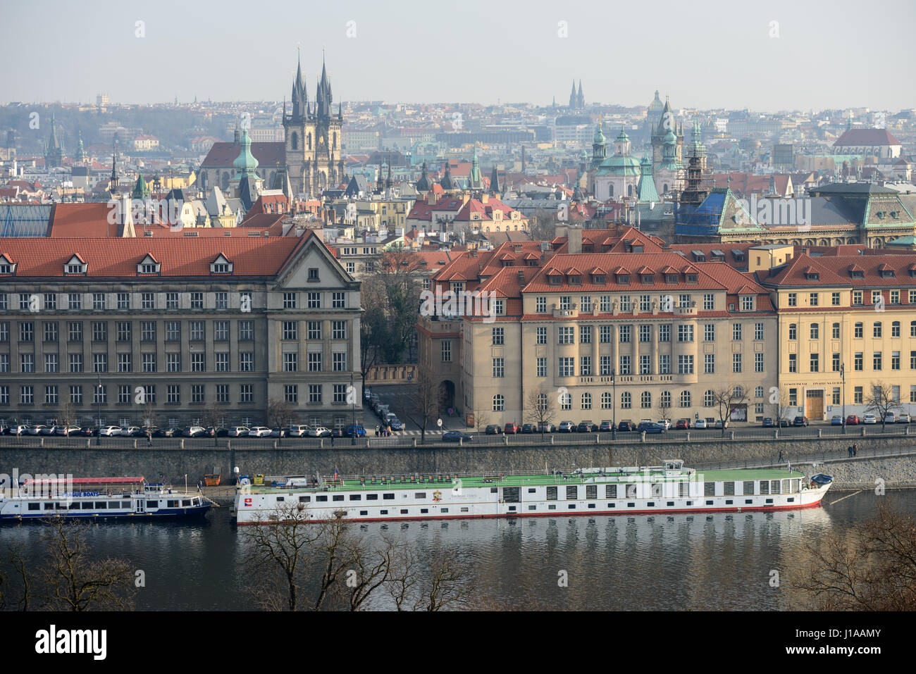 View of Dvorak Embankment of Vltava River Between Cechuv Bridge and ...