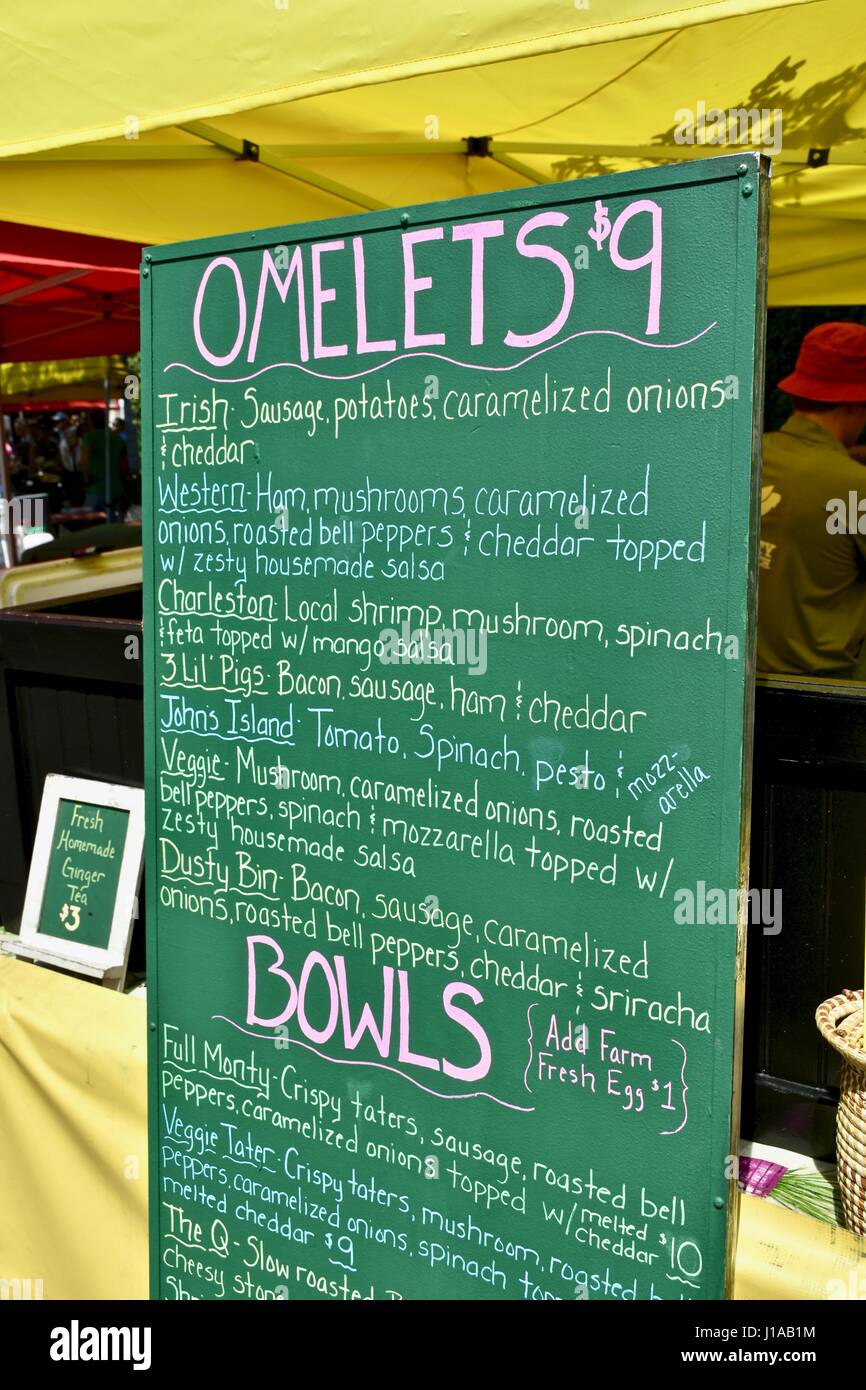 Breakfast omelet sign, USA Stock Photo - Alamy