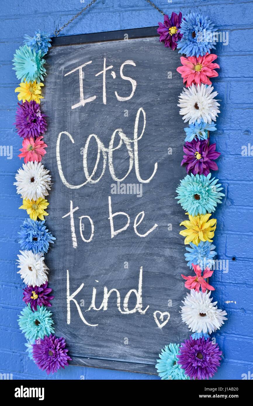 Its's cool to be kind sign spreading joy throughout the world Stock ...