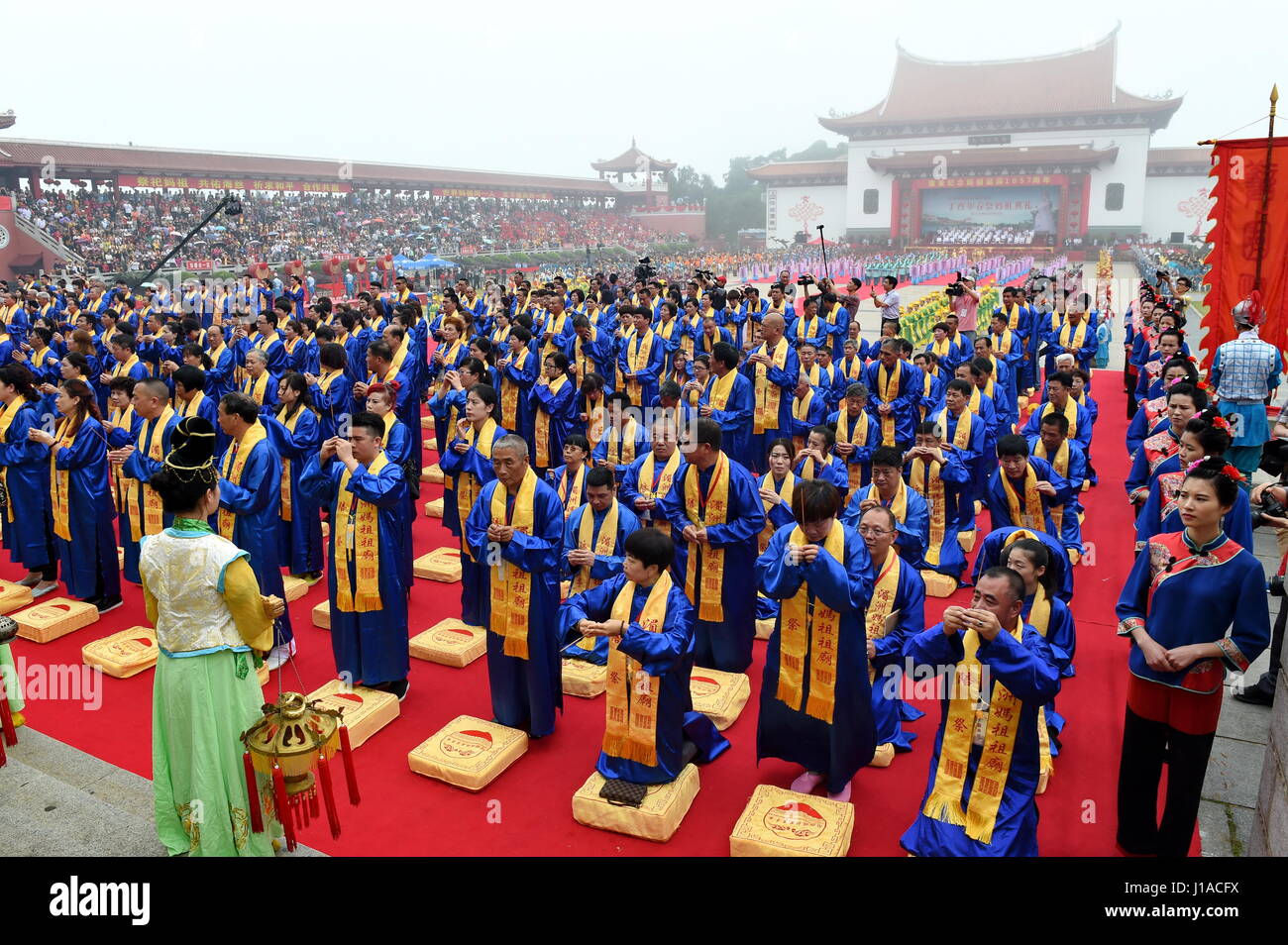 Putian, China's Fujian Province. 19th Apr, 2017. People take part in a ...
