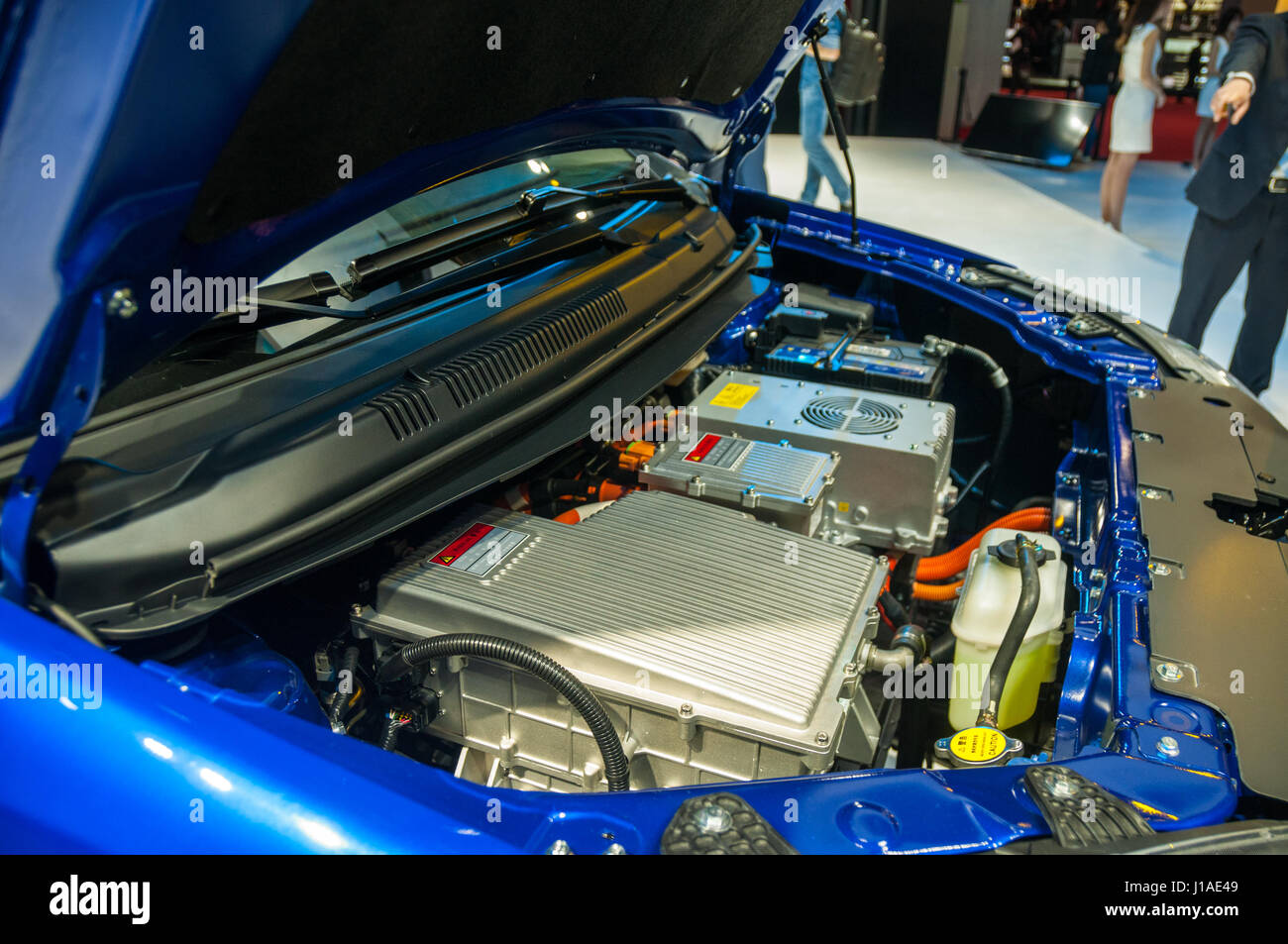 Yudo Auto Pi3 electric car at the Shanghai Auto Show 2017 Stock Photo ...