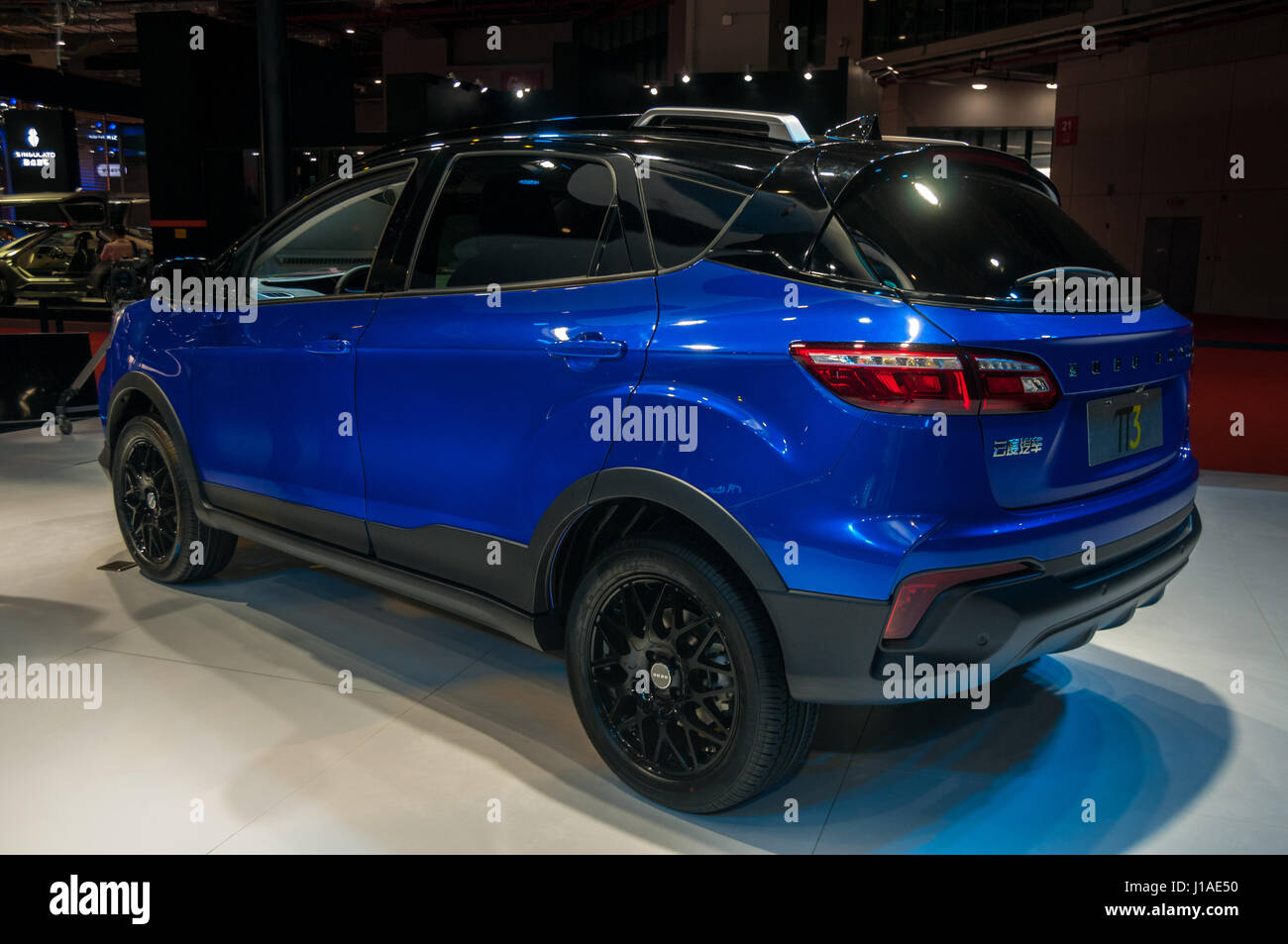 Yudo Auto Pi3 electric car at the Shanghai Auto Show 2017 Stock Photo ...