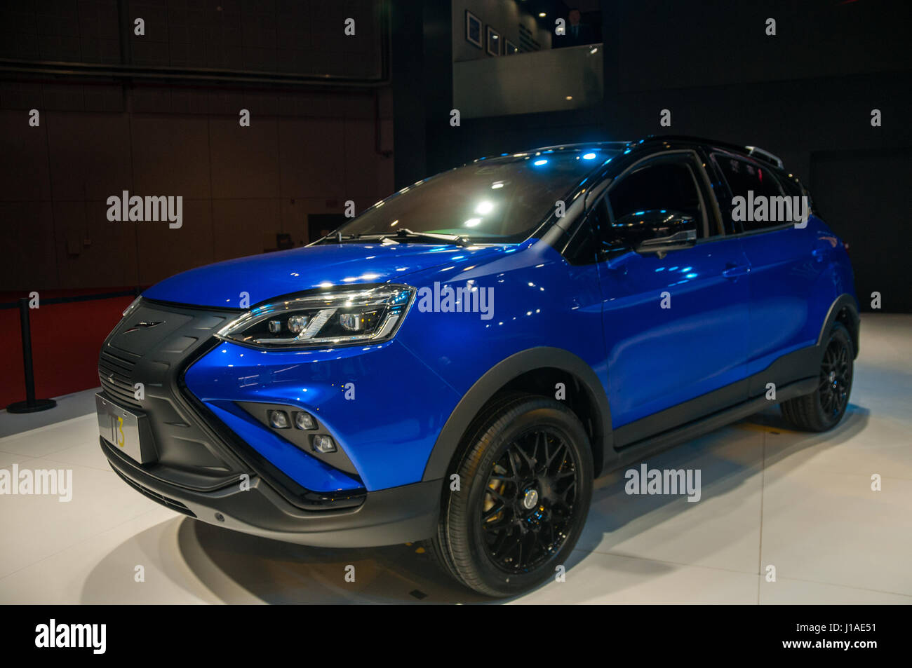 Yudo Auto Pi3 electric car at the Shanghai Auto Show 2017 Stock Photo ...