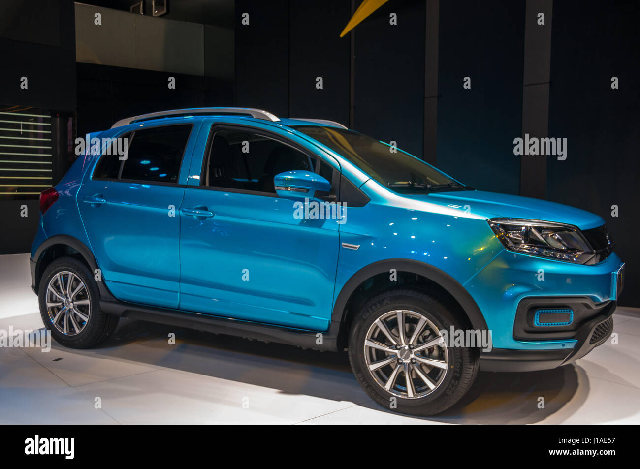 Yudo Auto Pi1 electric car at the Shanghai Auto Show 2017 Stock Photo ...