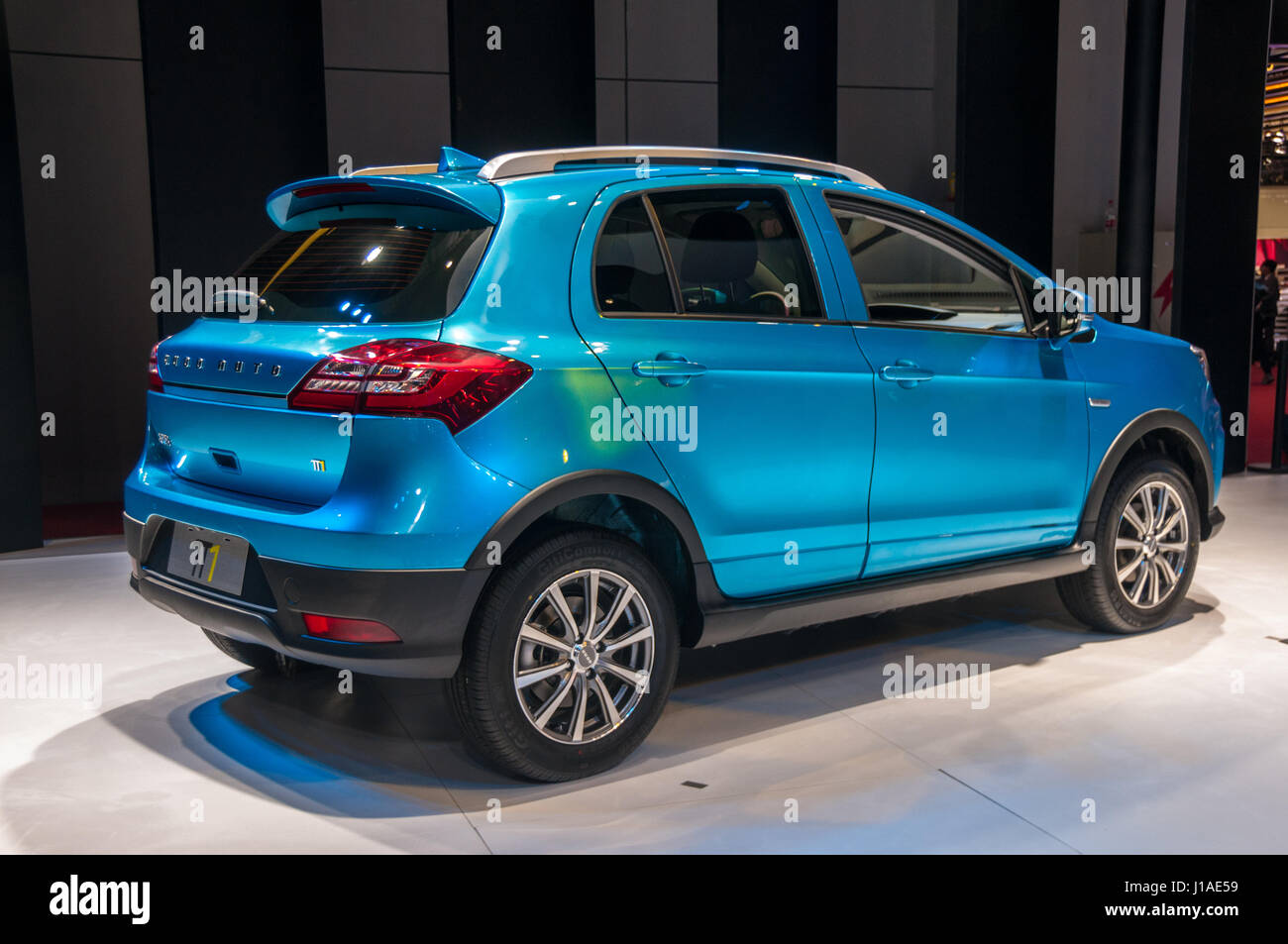 Yudo Auto Pi1 electric car at the Shanghai Auto Show 2017 Stock Photo ...