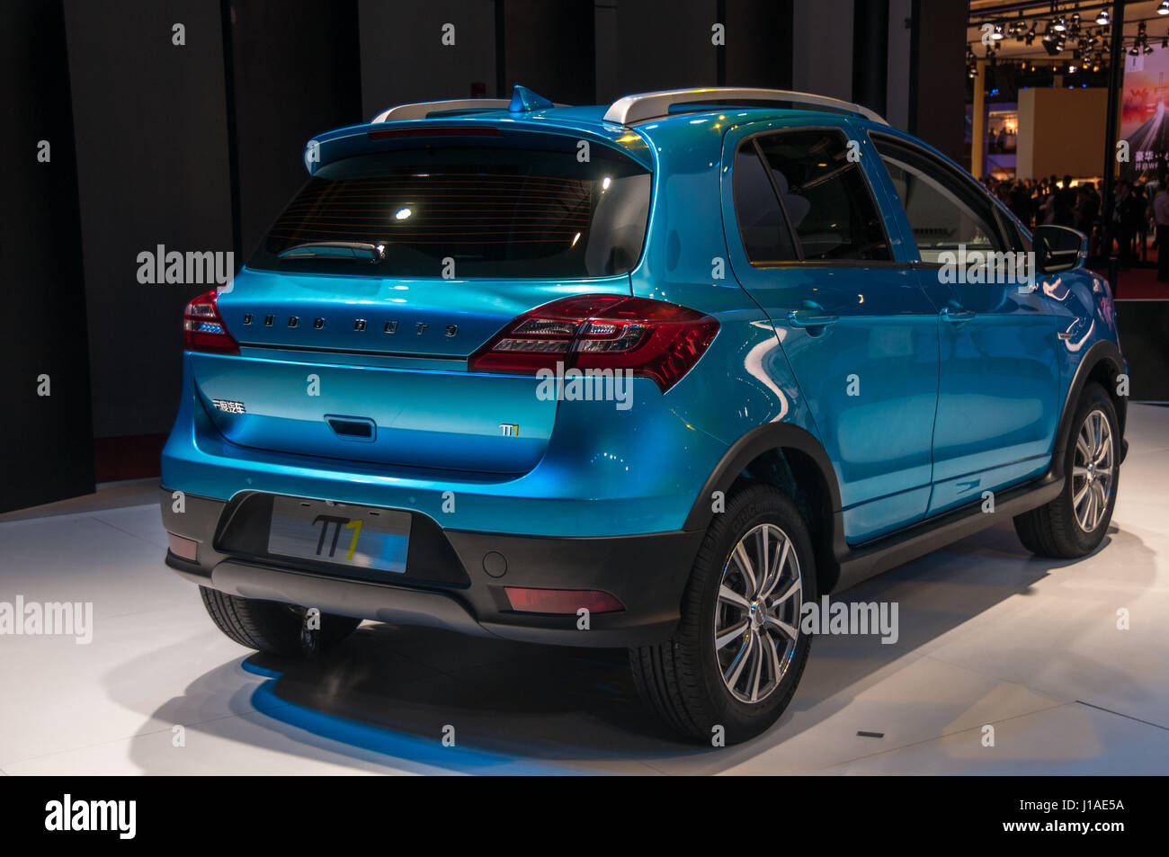 Yudo Auto Pi1 electric car at the Shanghai Auto Show 2017 Stock Photo ...