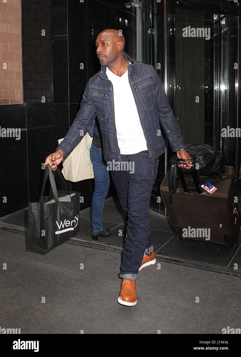New York, NY, USA. 19th Apr, 2017. Morris Chestnut spotted leaving his ...