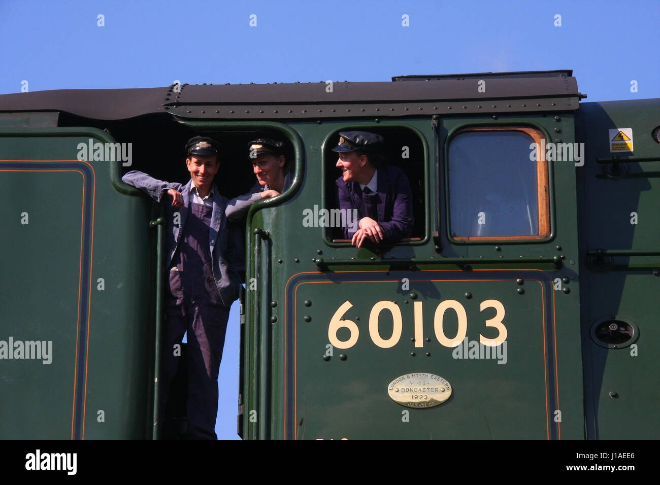 PORTRAIT OF FIRST EVER ALL-FEMALE FOOTPLATE CREW OF FLYING SCOTSMAN AT ...