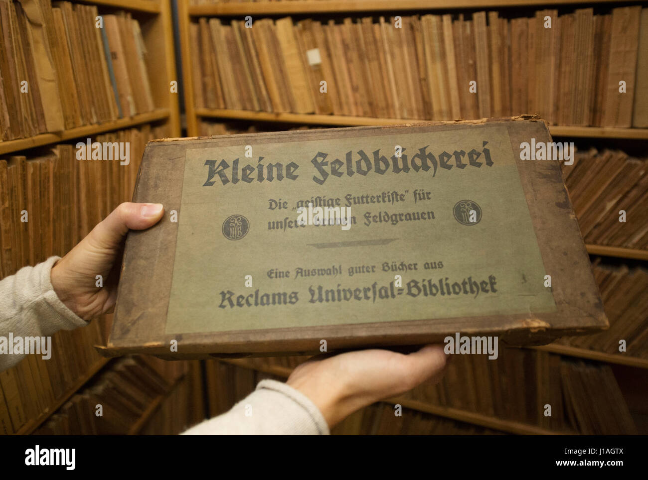 Ditzingen, Germany. 03rd Feb, 2017. A small Reclam field library from ...