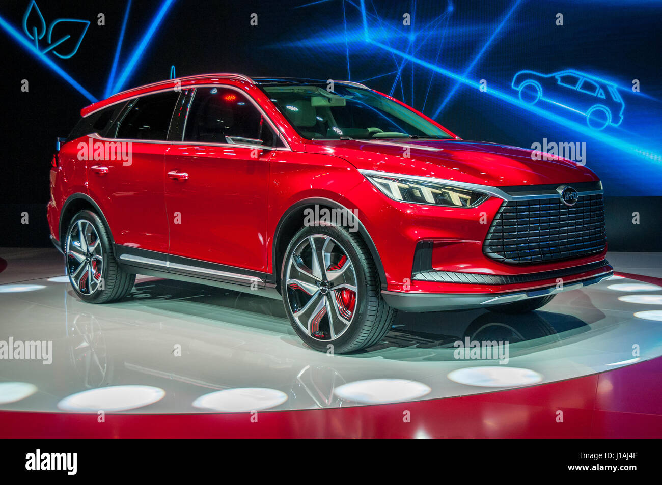 Shanghai, China. 19th Apr, 2017. BYD Dynasty concept SUV unveiled at ...