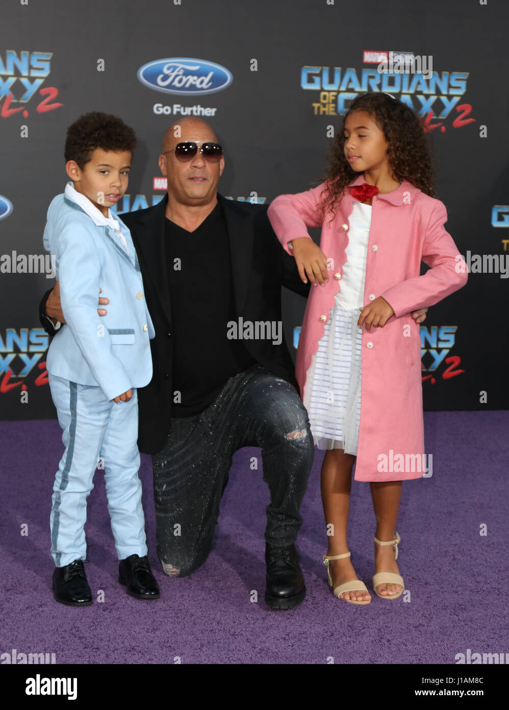 Los Angeles, California, USA. 19th April, 2017. Vin Diesel, Hania Riley ...