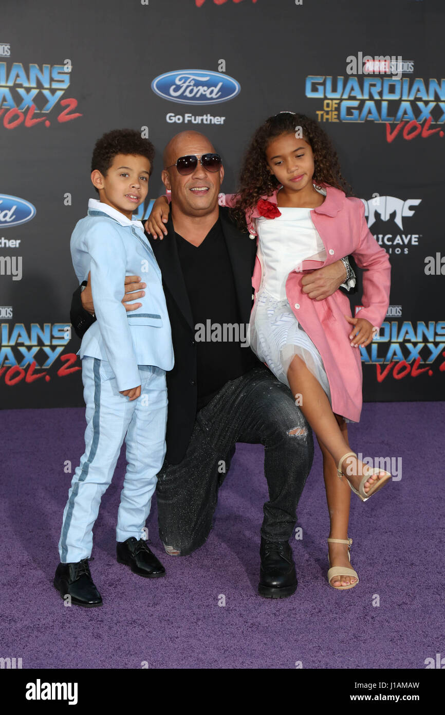 Los Angeles, California, USA. 19th April, 2017. Vin Diesel, Hania Riley ...