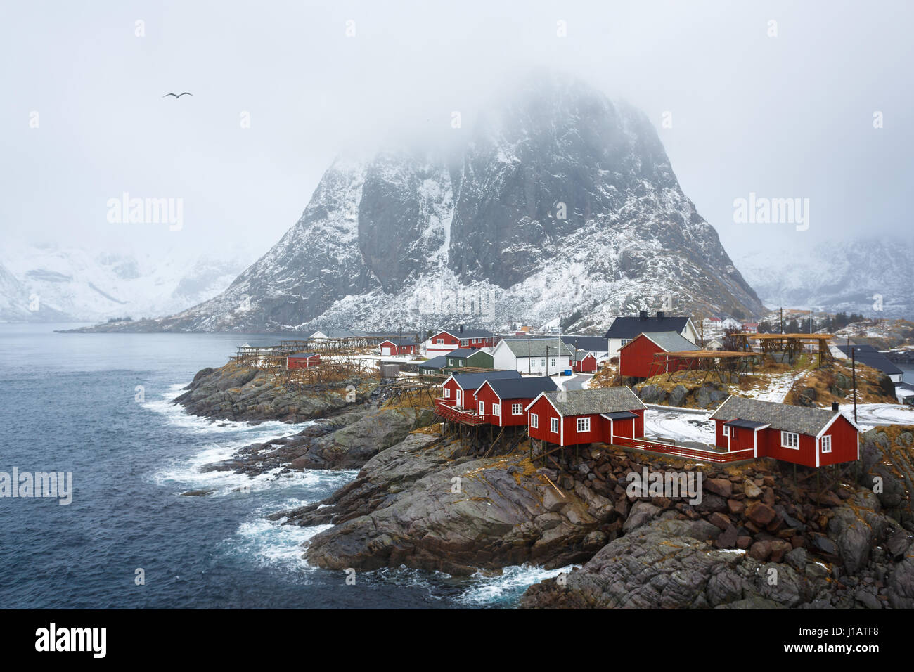 Hamnoy village in Lofoten islands of Norway in winter time Stock Photo ...