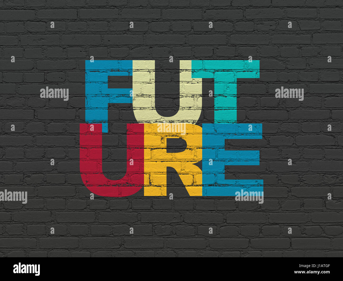 Timeline concept: Future on wall background Stock Photo - Alamy