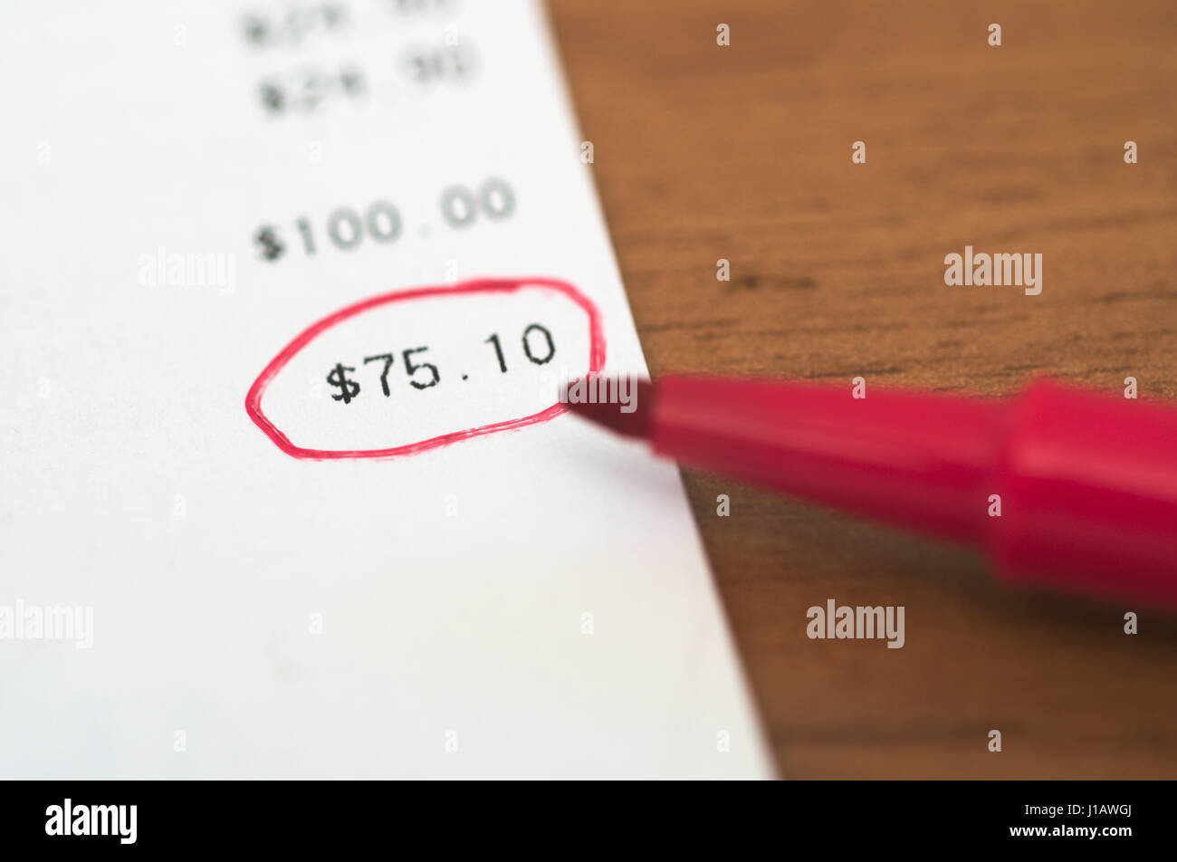 Cost highlight red pencil hi-res stock photography and images - Alamy