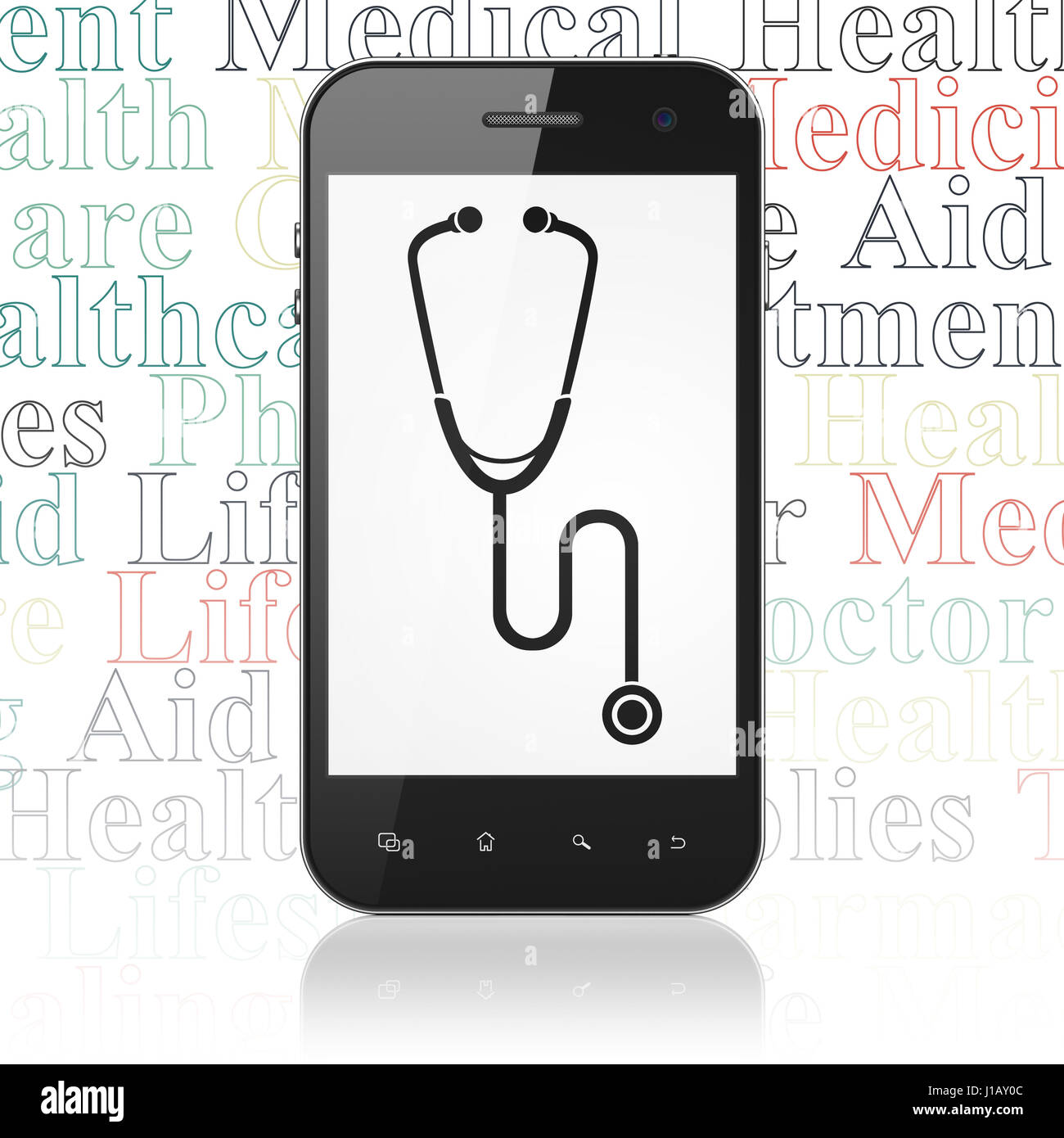 Health concept: Smartphone with Stethoscope on display Stock Photo - Alamy