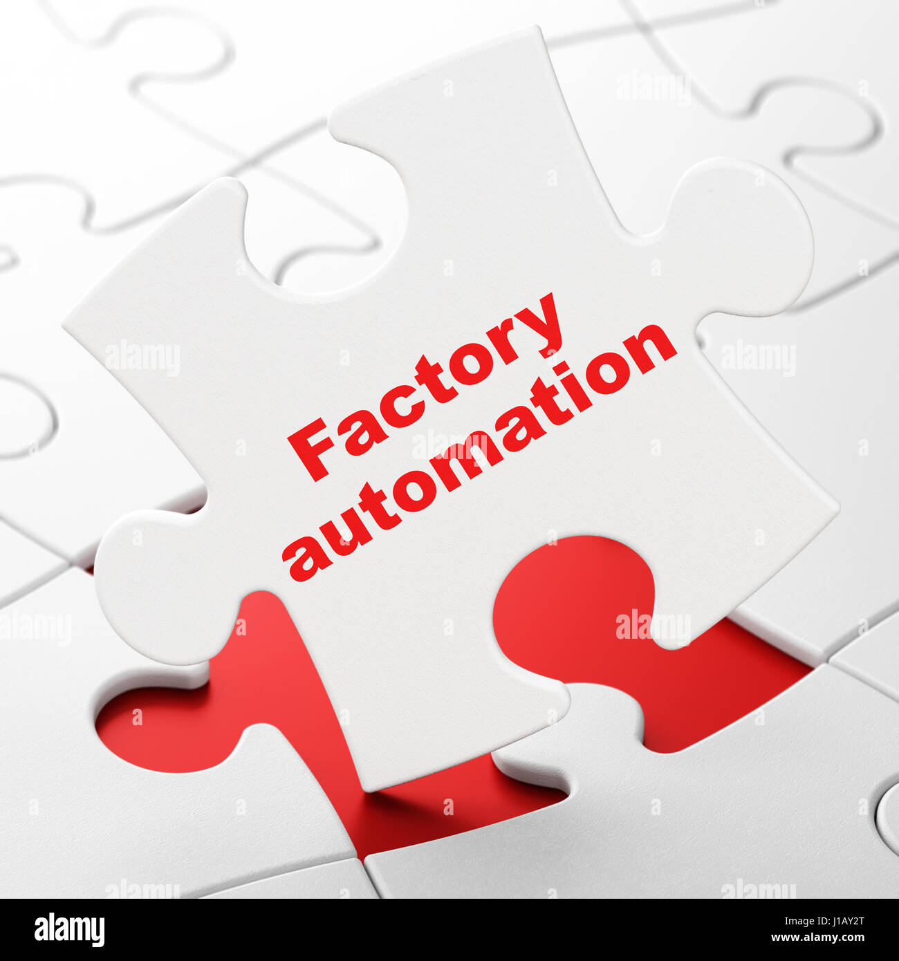 Industry concept: Factory Automation on puzzle background Stock Photo ...