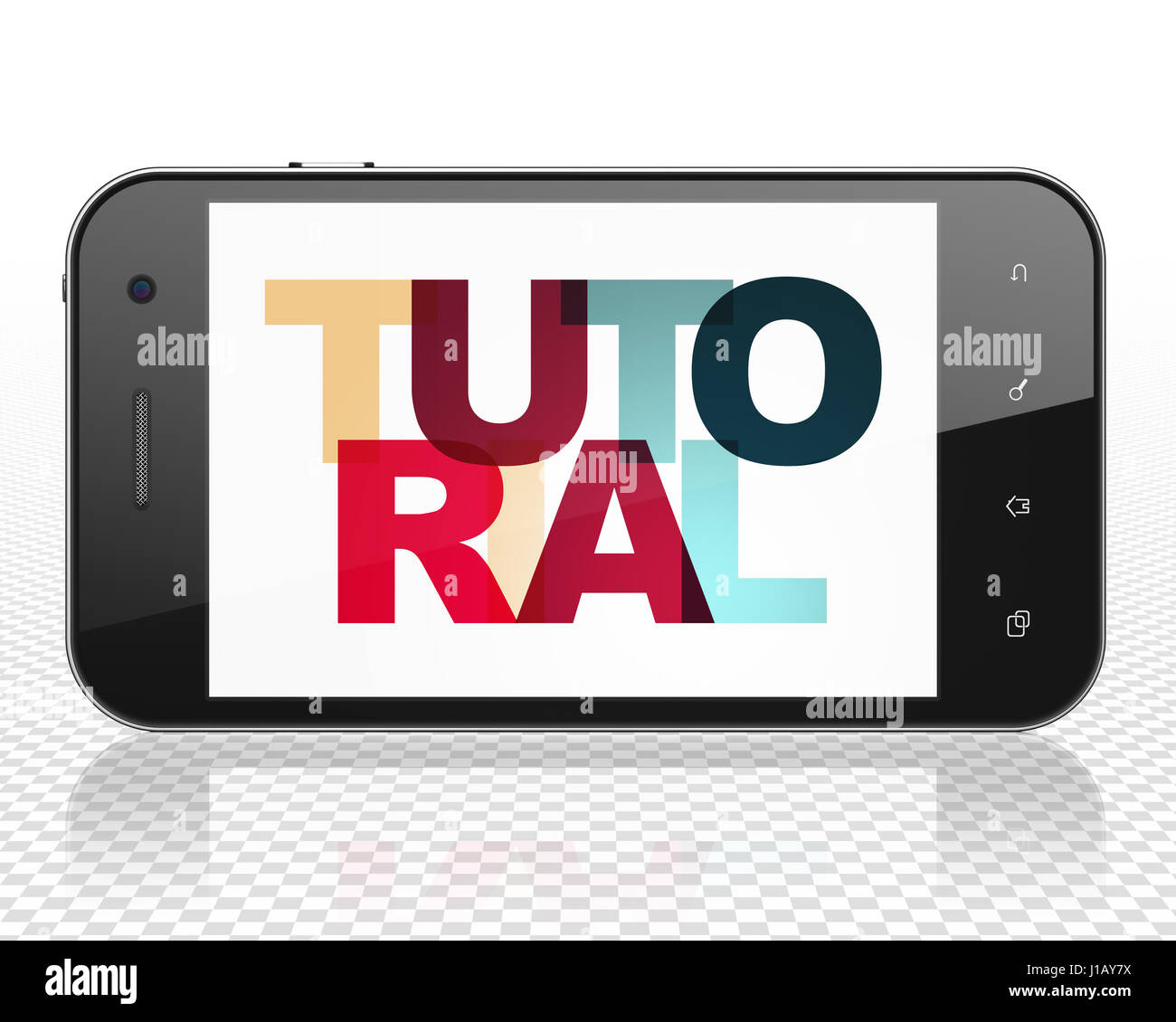 Learning concept: Smartphone with Tutorial on display Stock Photo - Alamy