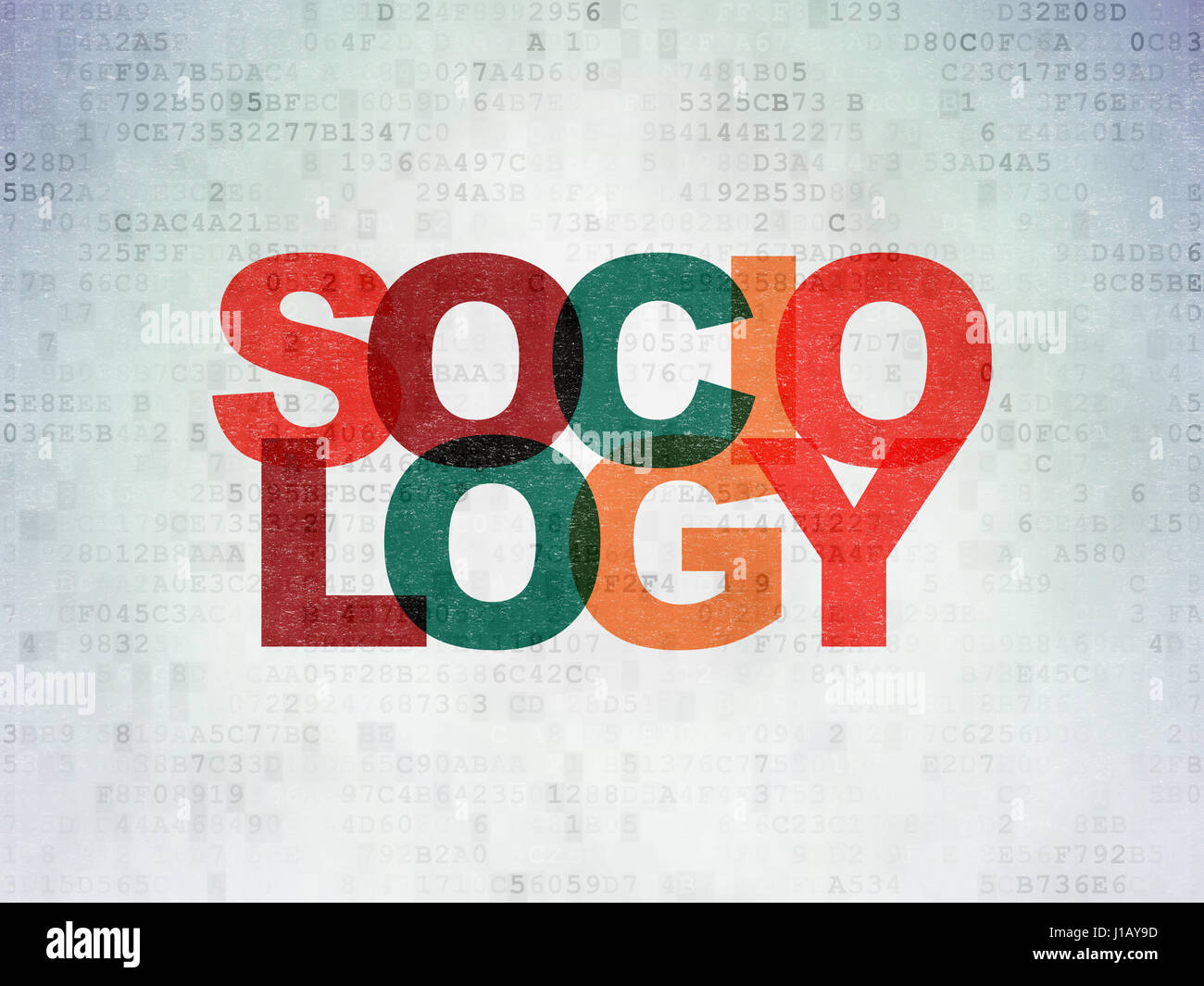 Studying concept: Sociology on Digital Data Paper background Stock ...