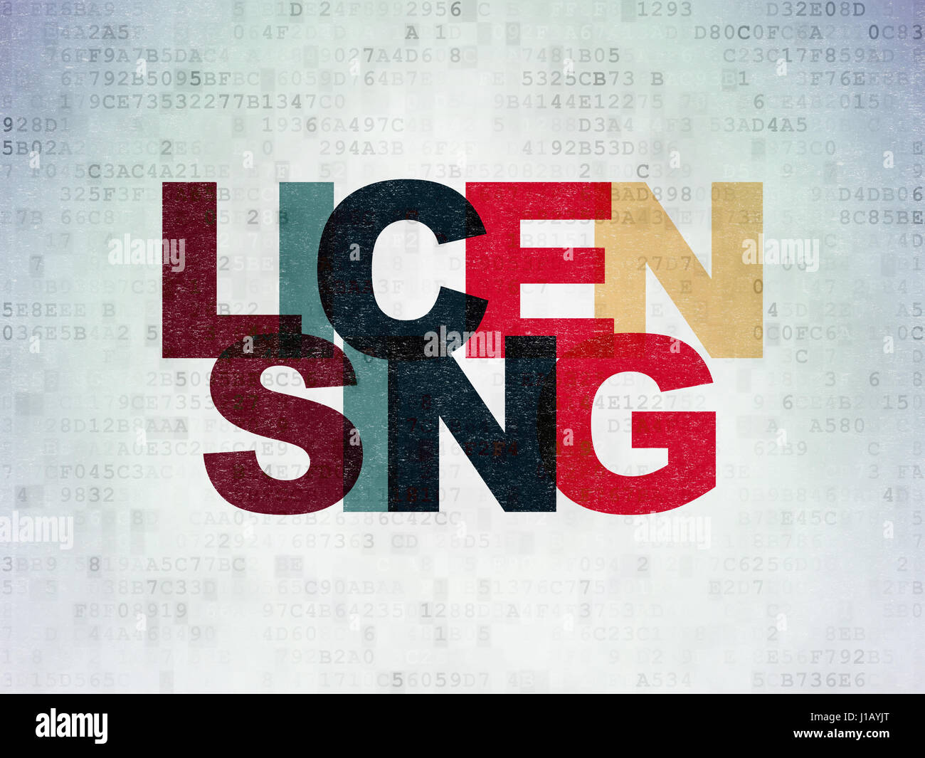 Law concept: Licensing on Digital Data Paper background Stock Photo - Alamy