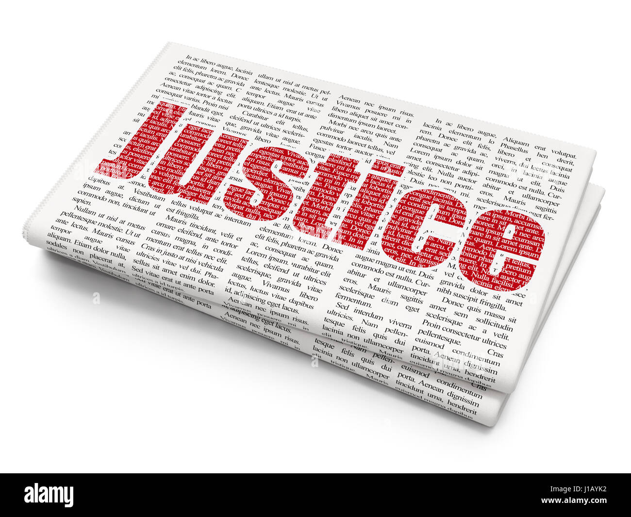 Law concept: Justice on Newspaper background Stock Photo - Alamy