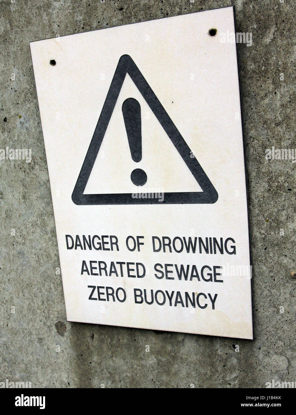 Sewage works sign Stock Photo - Alamy