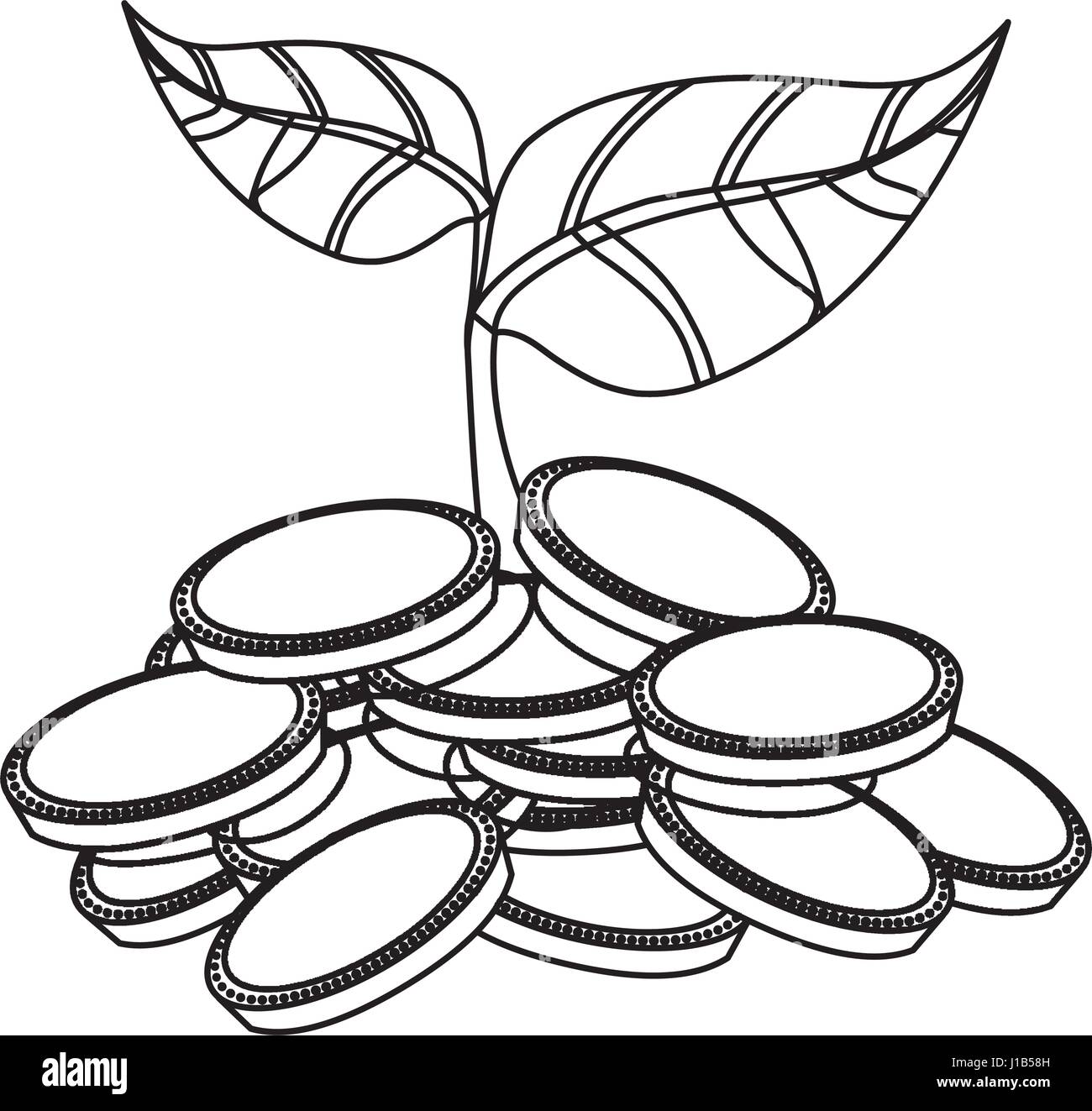 Money bag coins tree Stock Vector Images - Alamy