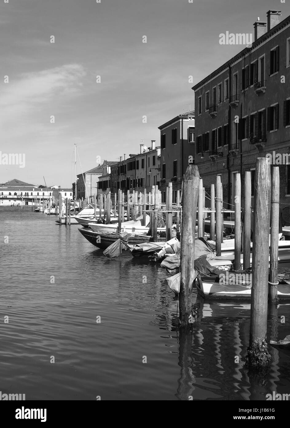 Boat moored in beautiful Black and White Stock Photos & Images - Alamy