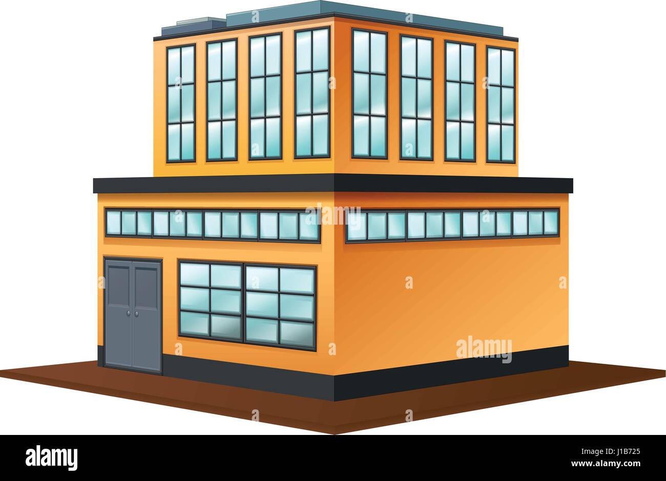 3D design for building in yellow color illustration Stock Vector Image ...