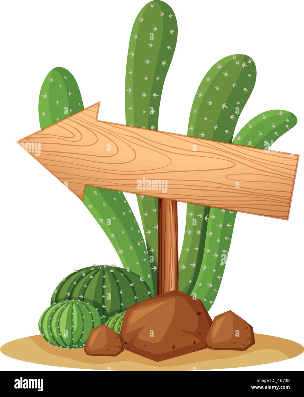 Wooden sign in cactus garden illustration Stock Vector Image & Art - Alamy