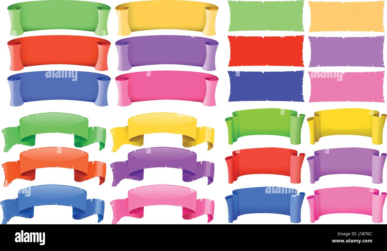 Banner templates in different colors illustration Stock Vector Image ...