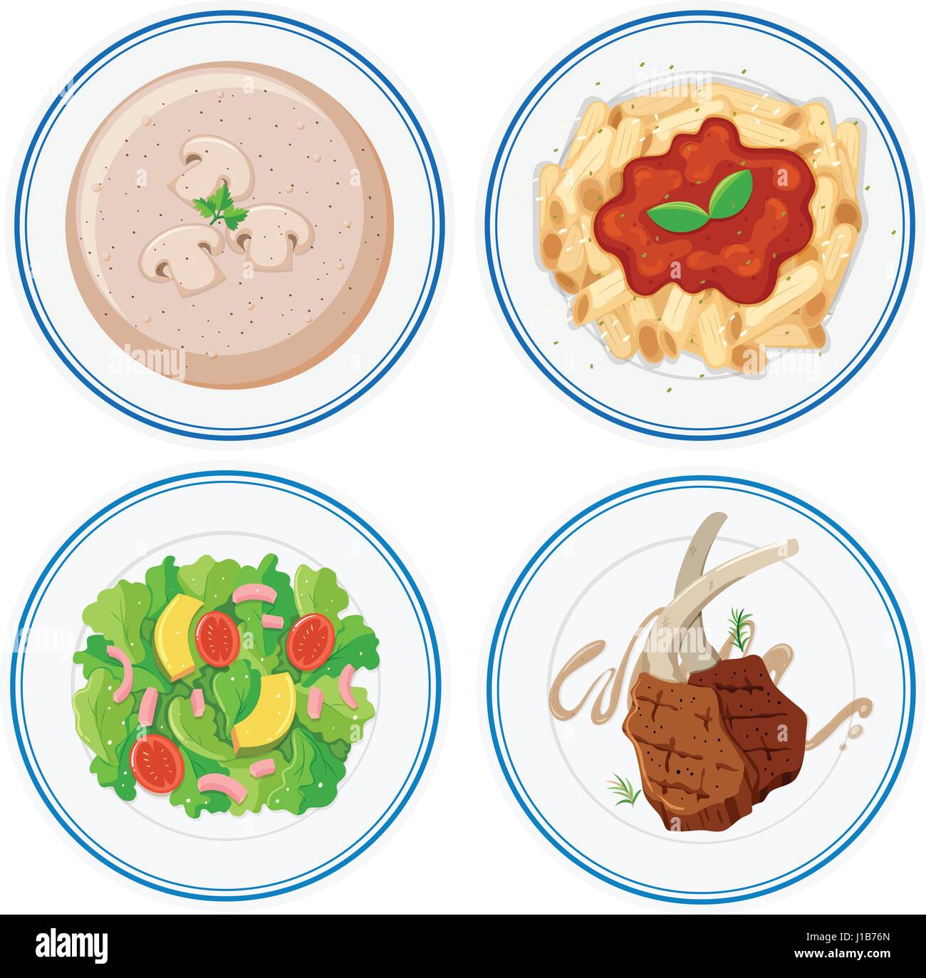 Four plates Stock Vector Images - Alamy