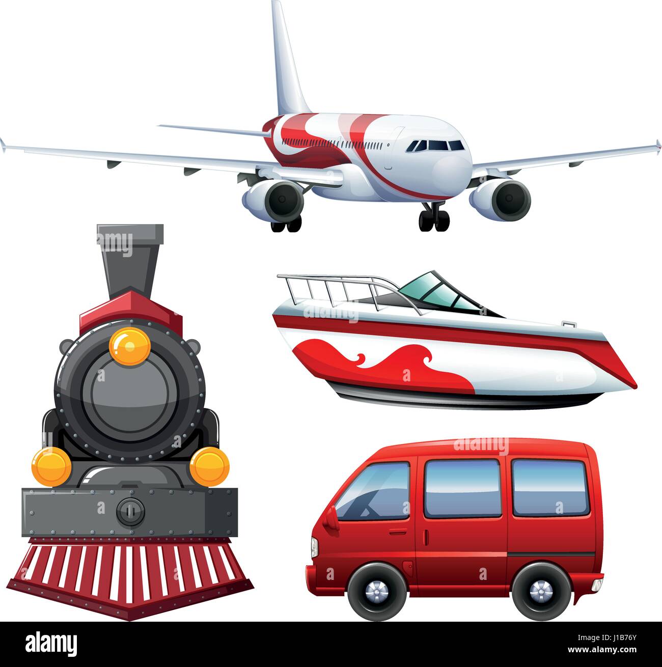 Four types of transportations illustration Stock Vector Image & Art - Alamy