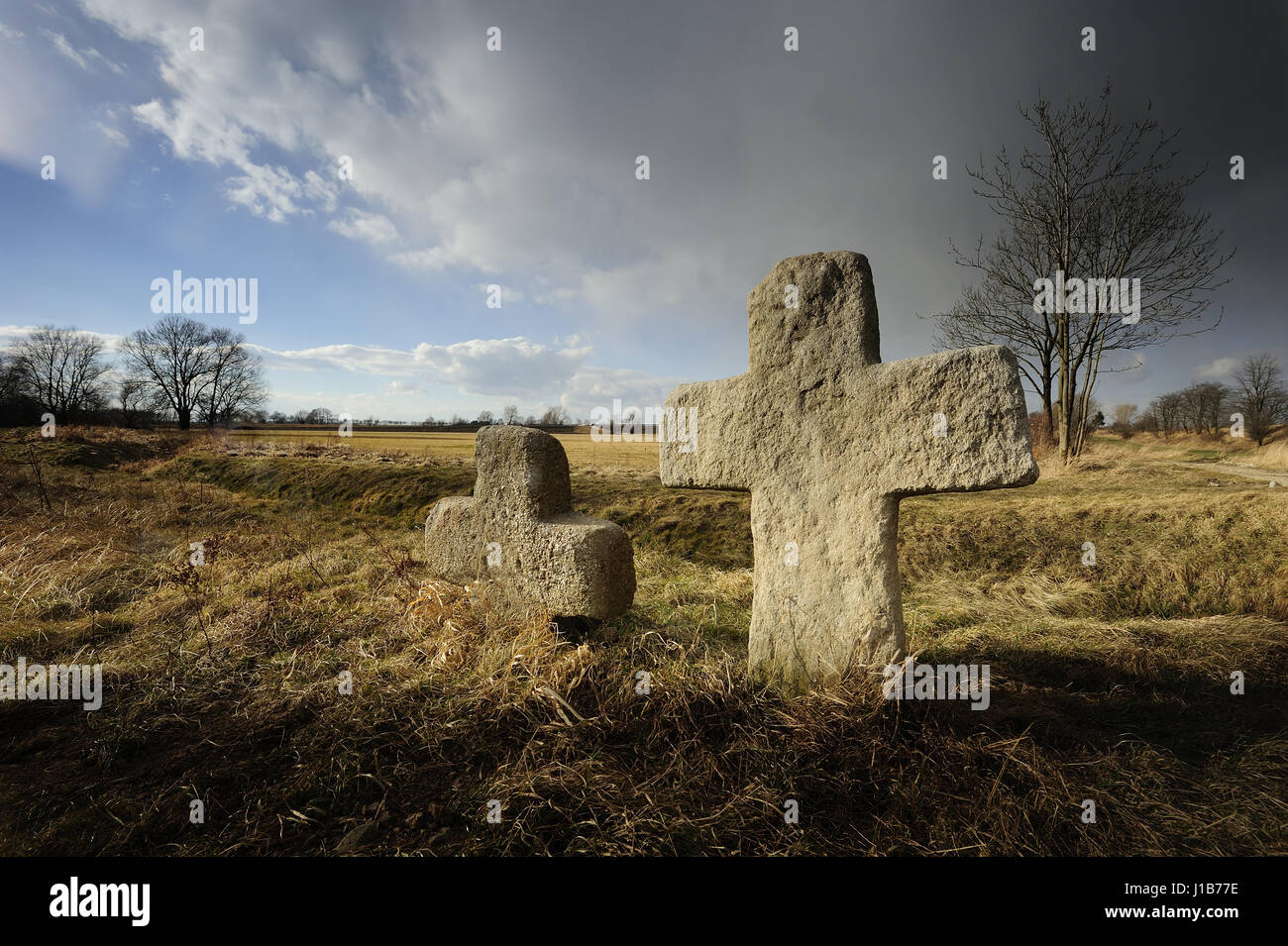 Crosses of penance are monolithic, simple and rigorous stone forms in ...