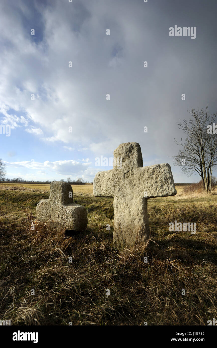 Crosses of penance are monolithic, simple and rigorous stone forms in ...