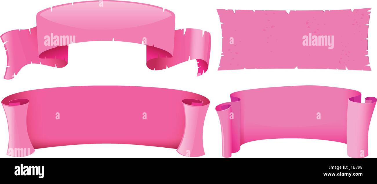 Pink banner templates in four designs illustration Stock Vector Image ...