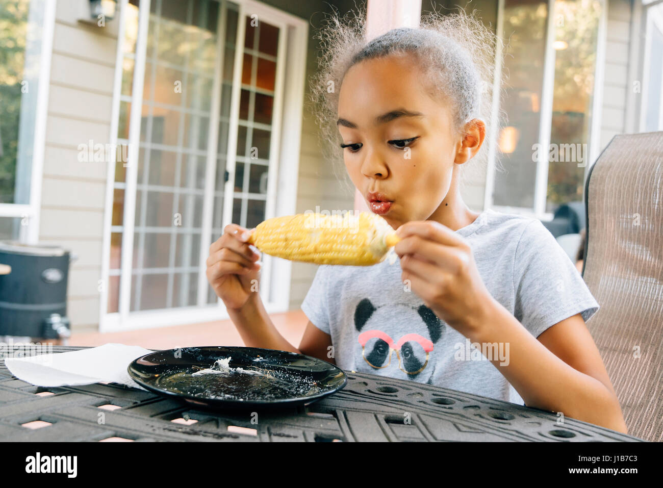 Native American Indian Girl Eating High Resolution Stock Photography ...