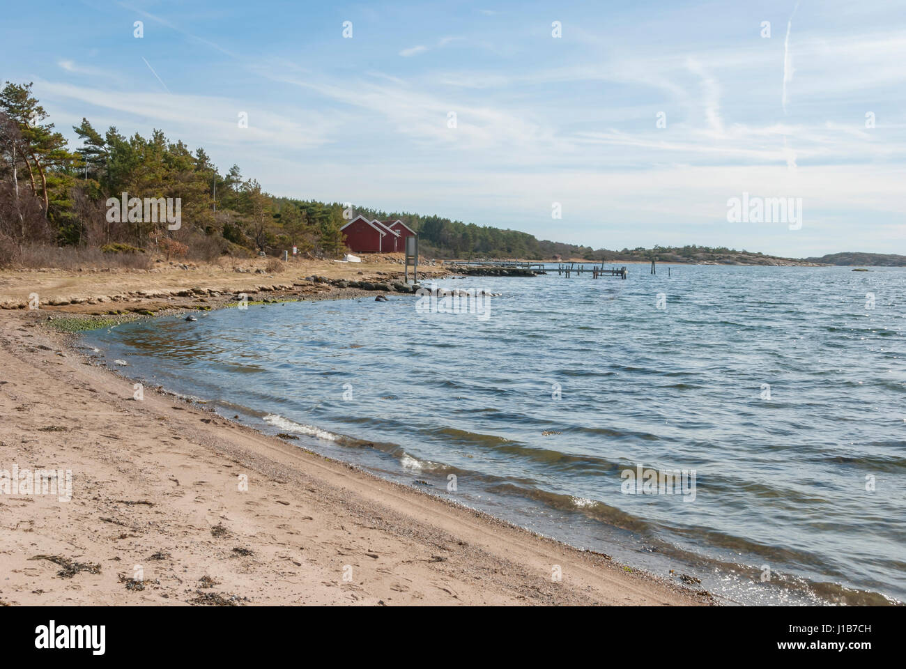 Beach in springtime in Tanumsstrand Stock Photo - Alamy