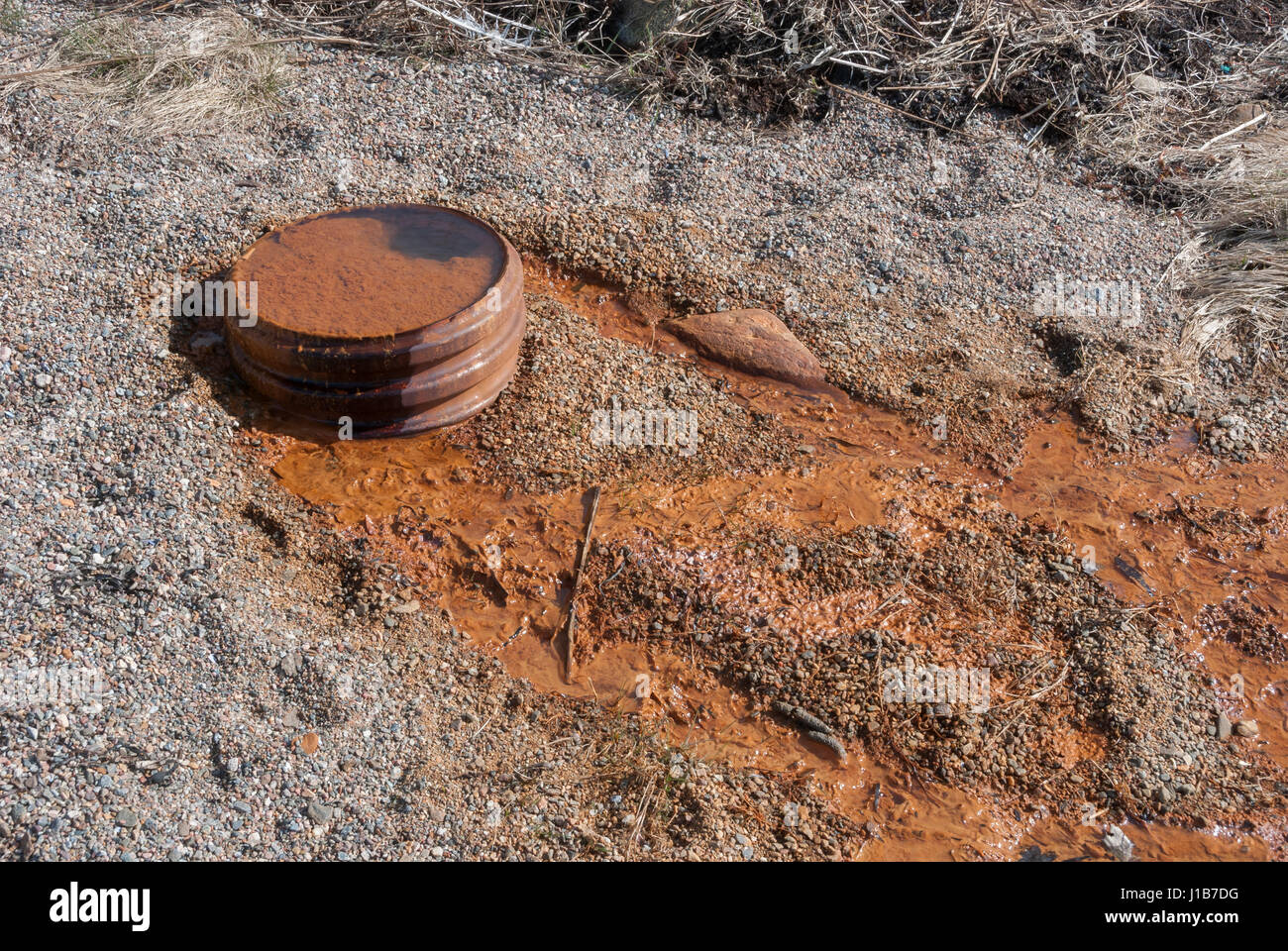 Rusty tube leaking rust damaging environment Stock Photo - Alamy