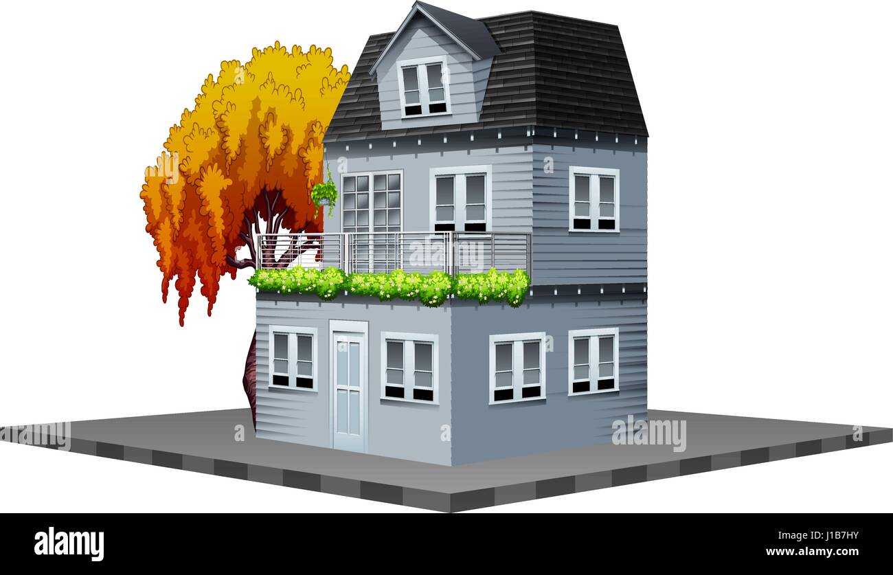 Building design for house painted in gray illustration Stock Vector ...
