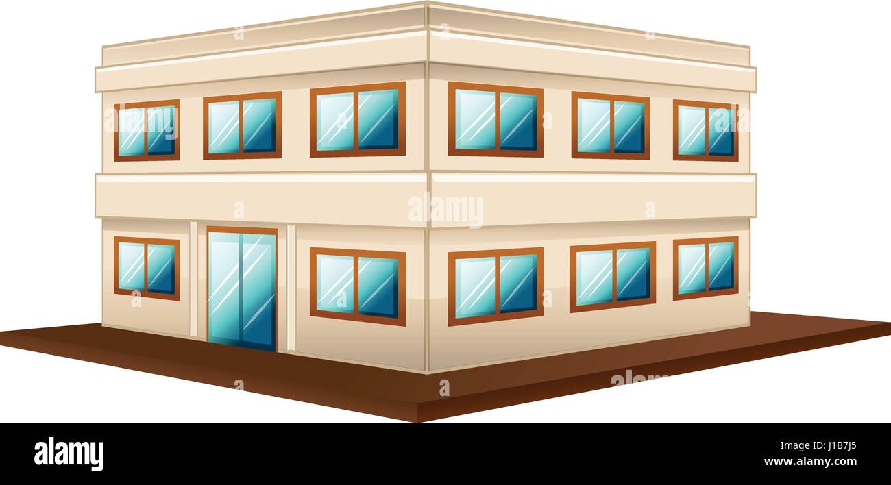 Architecture design for two storey building illustration Stock Vector ...