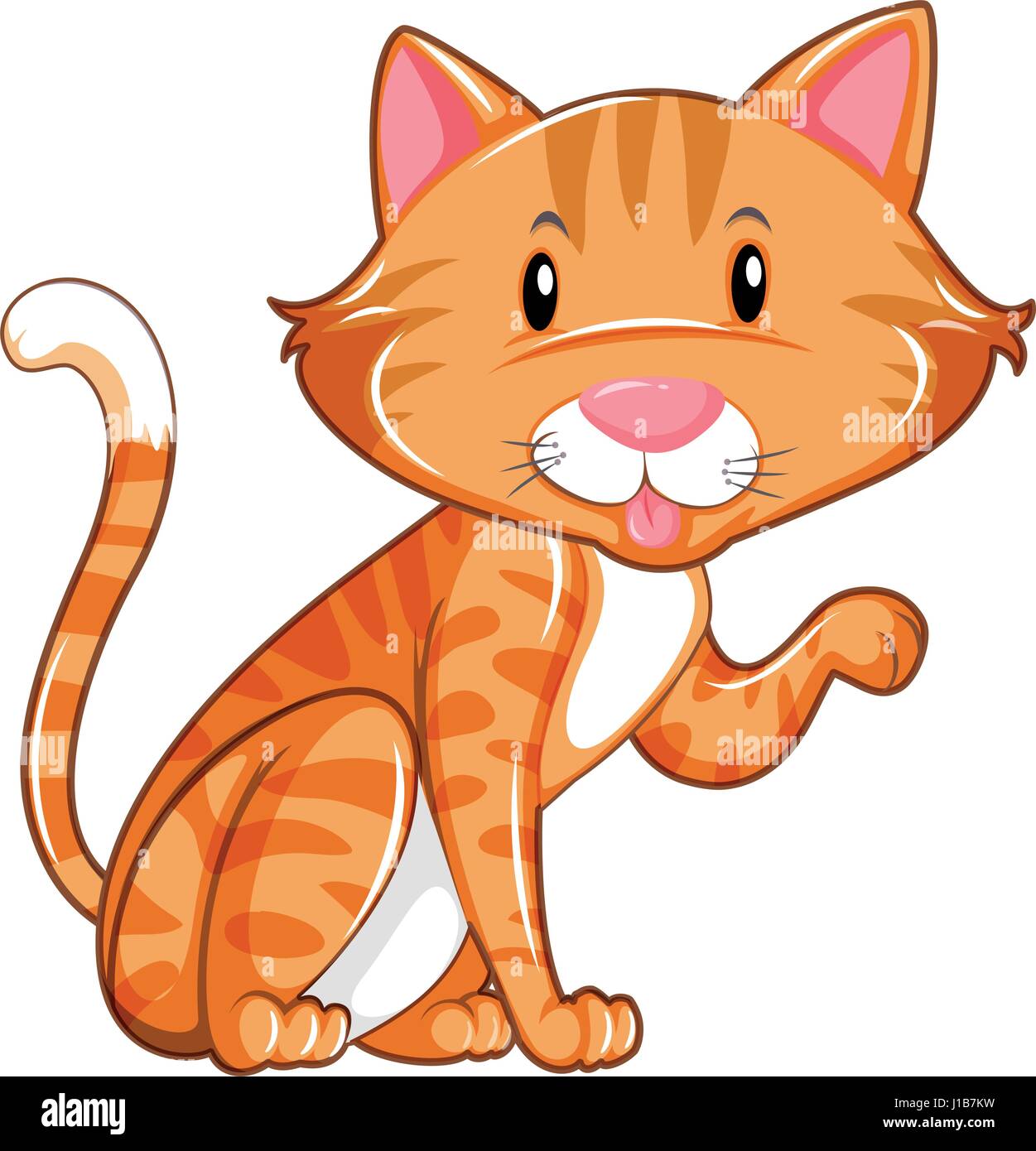 Cute cat sitting alone illustration Stock Vector Image & Art - Alamy