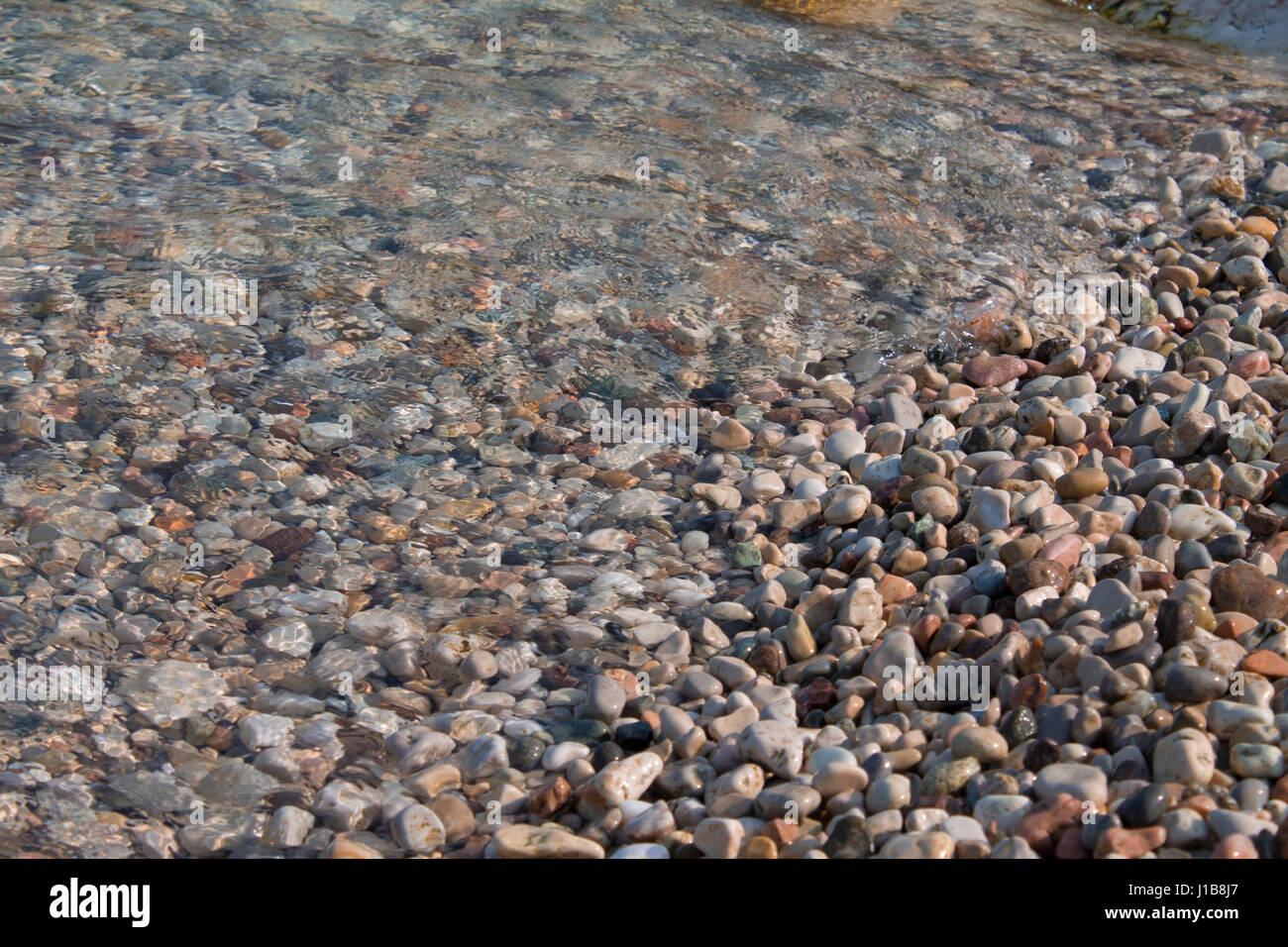 Pebbles in crystal clear lake water close up Stock Photo - Alamy