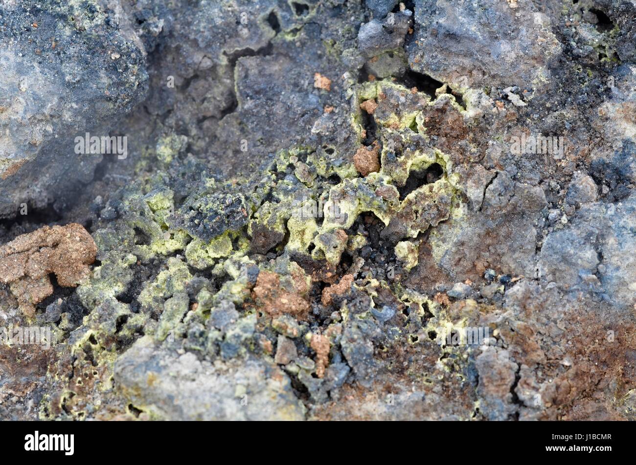 Sulfur Smokey Rocks in Iceland Stock Photo - Alamy