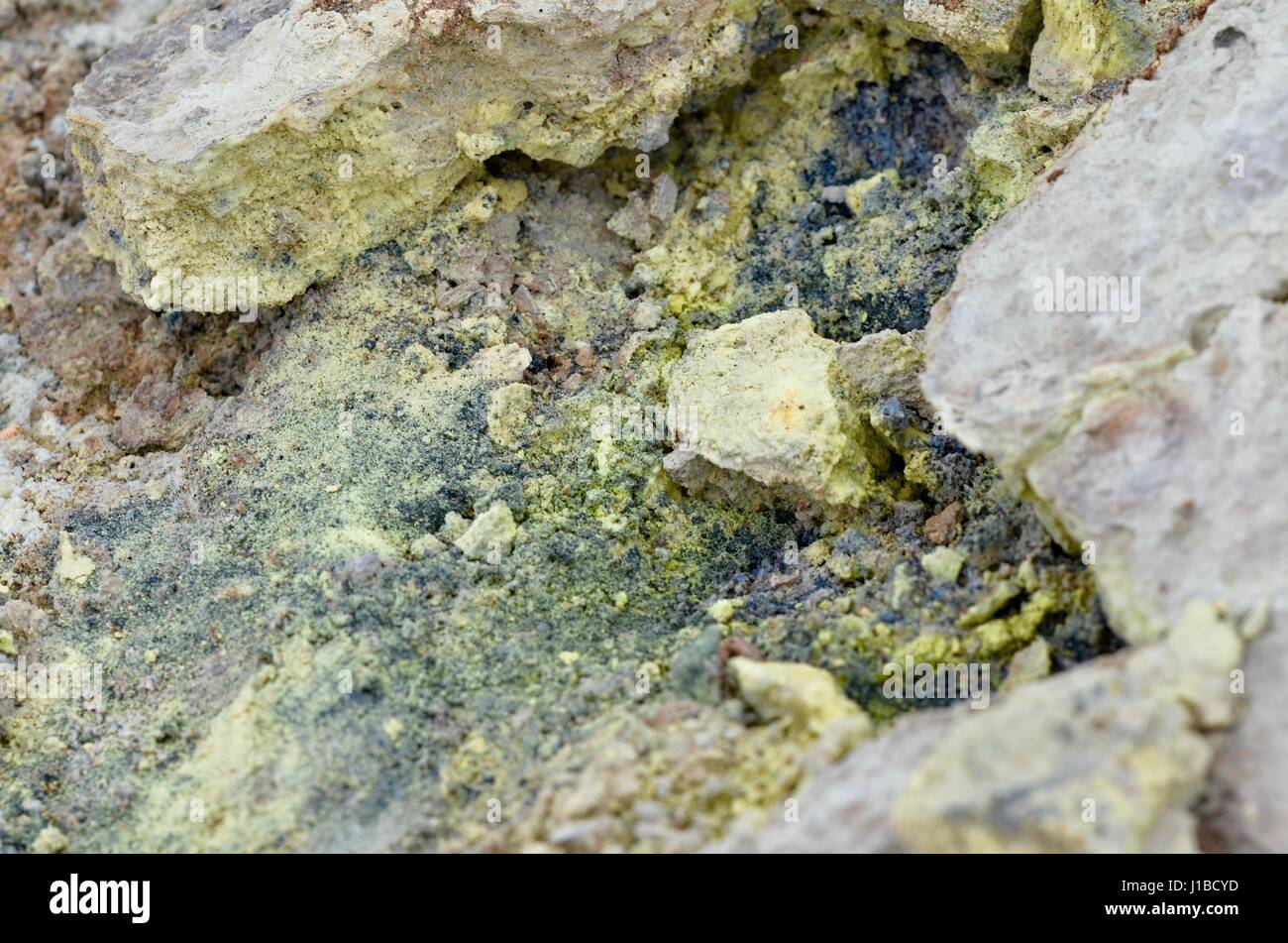 Sulfur Smokey Rocks in Iceland Stock Photo - Alamy