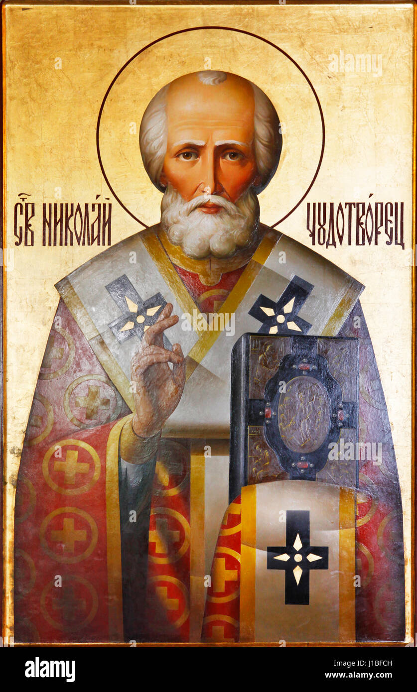 Icon with the image of St. Nicholas the Wonderworker Stock Photo - Alamy